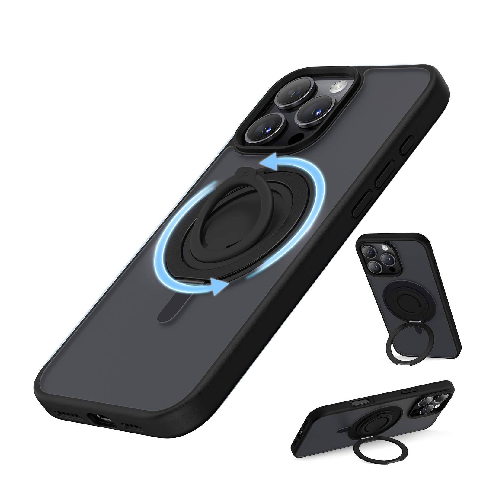 SURPHY 360° Magnetic Stand for iPhone 16 Pro Case with Finger Ring, Co ...